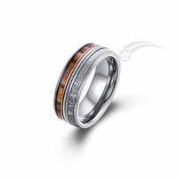 China Tungsten Meteorite Ring Wedding Band Guitar Wire With Black Enamel for sale