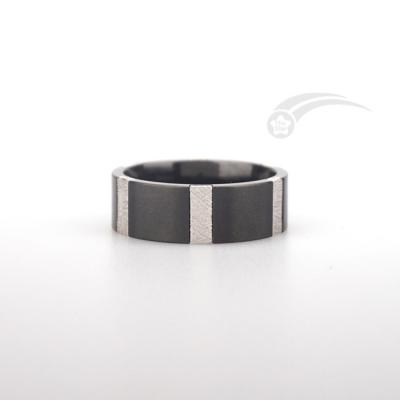China 8mm Width Meteorite Band Ring Eternity Muonionalusta Meteorite Ring for sale