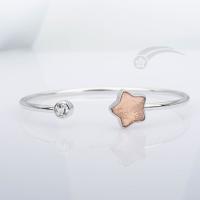 China Fashionable 925 Sterling Silver Meteorite Cuff Bracelet Star Shape for sale