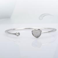 China 925 Sterling Silver Meteorite Bracelets Heart Bangle Bracelet 10mm for sale