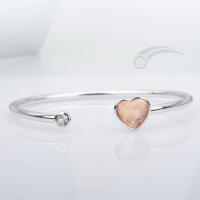 China 925 Sterling Silver Meteorite Bracelets Heart Bangle Bracelet 10mm for sale