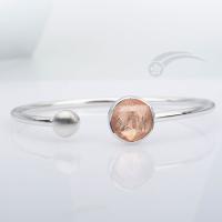 China 925 Sterling Silver Real Meteorite Bracelet Bangle Star Of David 12mm Adjustable for sale
