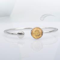 China 925 Sterling Silver Real Meteorite Bracelet Bangle Star Of David 12mm Adjustable for sale