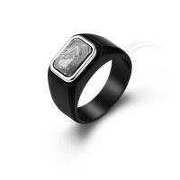 China Iron / Nickel Meteorite Jewelry Rings With Custom Engraving 10*7 Faceted Cabochon for sale