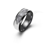 China Exquisite Beautiful Grey Meteorite Wedding Bands For Men Women for sale