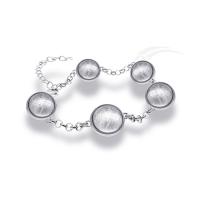 China Exquisite Meteorite 925 Sterling Silver Ball Bracelet Handmade Meteorites Jewelry for sale