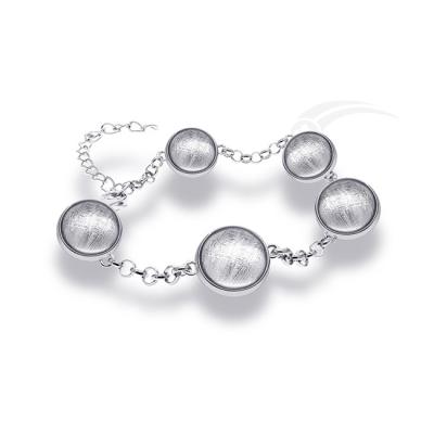 China Exquisite Meteorite 925 Sterling Silver Ball Bracelet Handmade Meteorites Jewelry for sale
