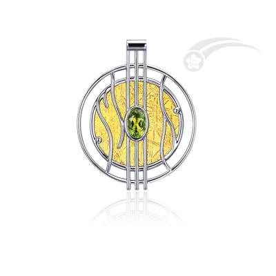 China Flowing Lines Exclusive Meteorite 925 Sterling Silver Pendant Handcrafted for sale