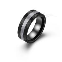 China Modern Stylish  Unique Tungsten Meteorite Rings In Round Grey Shape for sale