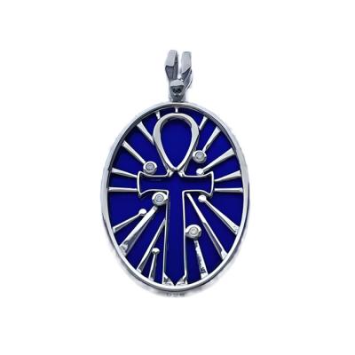 China Roral Blue Cosmic Timeless Iron Meteorite Pendant Handmade 18*25mm for sale