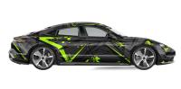 China 50 Micron Custom Car Wrap Film Green Lightning Matte Vinyl Digital for sale
