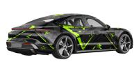 China 50 Micron Custom Car Wrap Film Green Lightning Matte Vinyl Digital for sale