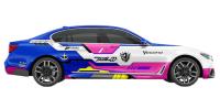 China Pink Mecha 160g Double PE Coated Vinyl Custom Car Wrap Film Roll Substitute To MPI 1105 for sale