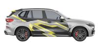China Polymeric Custom Car Wrap Vinyl Block In Yellow And Grey for sale