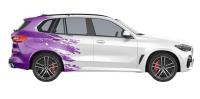 China Purple And White Watercolour Car Wrap Vinyl Roll 160g Double PE Coated Vinyl UV Resistent for sale