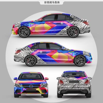 China Color Zebra Block Vehicle Wrap Film , 2mil 3mil 60in Textured Car Wrap for sale