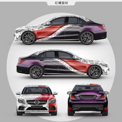 China Red Spiricle Car Wrap Vinyl Film Custom Design Printed PVC Car Film for sale