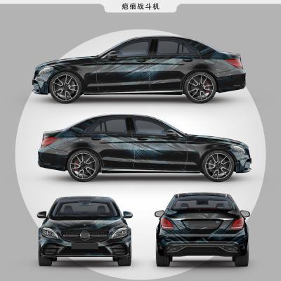 China GMT Printable Vinyl Scarified Fighter Printed Car Vinyl Wrap Roll Polymeric PVC Material 50 60 80micron for sale
