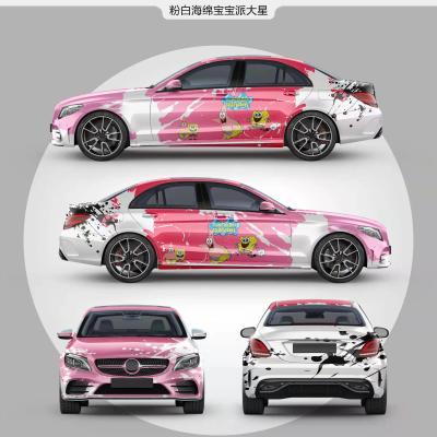 China SpongeBob SquarePants in pink Poster Color Change Wraps For Vehicles Glossy Matte Surface ISO SGS approval for sale
