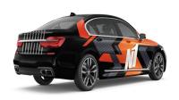 China GMT Printable Vinyl Block Racer in orange and black Polymeric PVC Digital Car Wrap 1.52*19m Size Substitute to MPI 1105 for sale