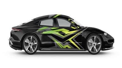 China Green Stripe Digital Print Car Wrap Vinyl Roll 60'' Polymeric PVC Vinyl for sale