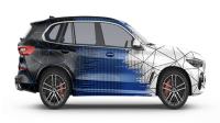 China Three-color Quadrangle Matte Car Vinyl Wrap PVC Polymeric Film Eco Solvent Print for sale