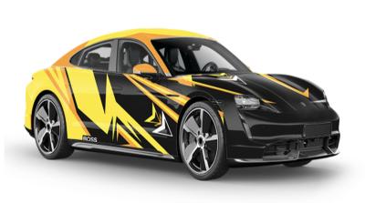 China Yellow and black track Premium Gloss Wrap For Car Monomeric Polymeric Material for sale