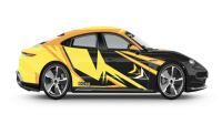 China Yellow and black track Premium Gloss Wrap For Car Monomeric Polymeric Material for sale