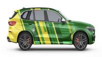 China Yellow and green Garland Vehicle Wrap Material , 160g Air Bubble Free Autozone Vinyl Wrap Film for sale
