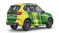 China Yellow and green Garland Vehicle Wrap Material , 160g Air Bubble Free Autozone Vinyl Wrap Film for sale