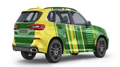 China Yellow and green Garland Vehicle Wrap Material , 160g Air Bubble Free Autozone Vinyl Wrap Film for sale