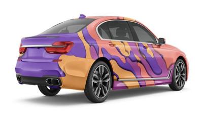 China Purple and pink Streamline Gloss Vinyl Car Wrap Film Roll 1.52*60m Size Multicolor for sale