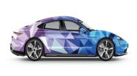China Block in Gredient Waterproof Vinyl Wrap , 160g Bubble Free Vinyl Sticker Film for sale