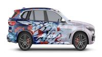 China Colorful Hexagon Gloss Car Body Wrap Film Digital Printing Removable Bubble Free for sale