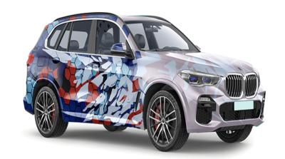 China Colorful Hexagon Gloss Car Body Wrap Film Digital Printing Removable Bubble Free for sale