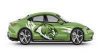 China Tiger in green and white Gloss Vinyl Car Wrap 80mic 50mic Thickness for sale