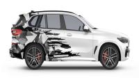 China Quadrangle in black and white Polymeric PVC Cast Vinyl Car Wrap 90micron 110micron Thickness for sale