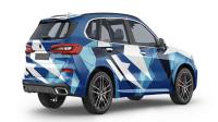 China 1.52*58m Printable Vinyl Triangles in blue and white Pattern Digital Print Car Wrap Vinyl Roll Substitute to MPI 1105 for sale