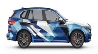 China 1.52*58m Printable Vinyl Triangles in blue and white Pattern Digital Print Car Wrap Vinyl Roll Substitute to MPI 1105 for sale