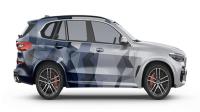China Quadrangle in grey and blue Plastic Wrap For Cars , 160g Polymeric Vinyl Automotive Wrap Material for sale