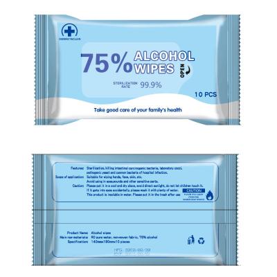China Eco Friendly Alcohol Disinfectant Wipes 140mm X 180mm 10pcs Per Bag for sale