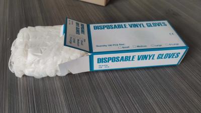 China Non Sterile Disposable Vinyl Exam Gloves With Beaded Cuff Smooth Surface for sale