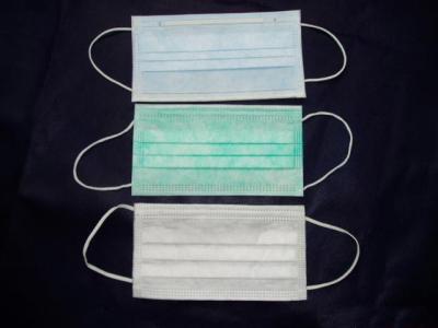 China Non Woven Elastic Ear Loop Mask , Tie On Type 3 Layer Face Mask Disposable for sale
