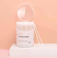 China Eco Friendly Cotton Ball Roll Baby Cleaning Paper Stick Cotton Swabs 75mm for sale