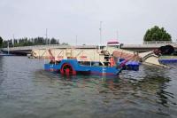 China Diesel Water Hyacinth Harvester Machine Vessel With 24 Cubic Meters Diesel Drive Gearbox Custom Building for sale