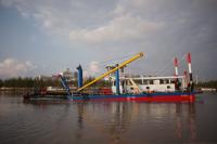 China 22inch Model Mud suction dredger ship 50kw 38 Meters Long Used For River Dredging for sale