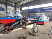 China River Dredging 100cbm/H Sand Dredger Red Color 16kw mud dredging boat for sale