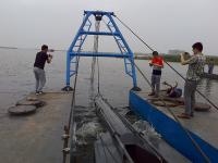 China Diesel 150cbm/H Blue Color Cutter Head Dredge / 16kw River Dredging Machine for sale