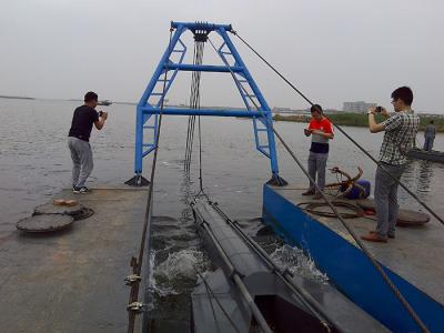China The cutter suction dredger with a blue color is designed to dig to a depth of nine meters for sale