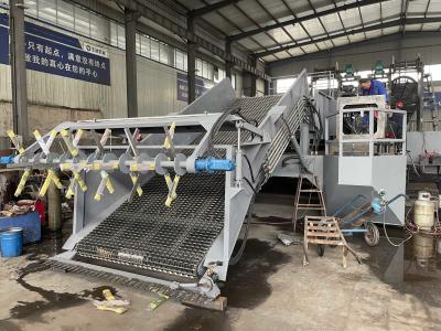 China Water Plant Harvesting Boat For Lake River No-load Draught 0.55m Walking Style Paddle Wheel Design for sale